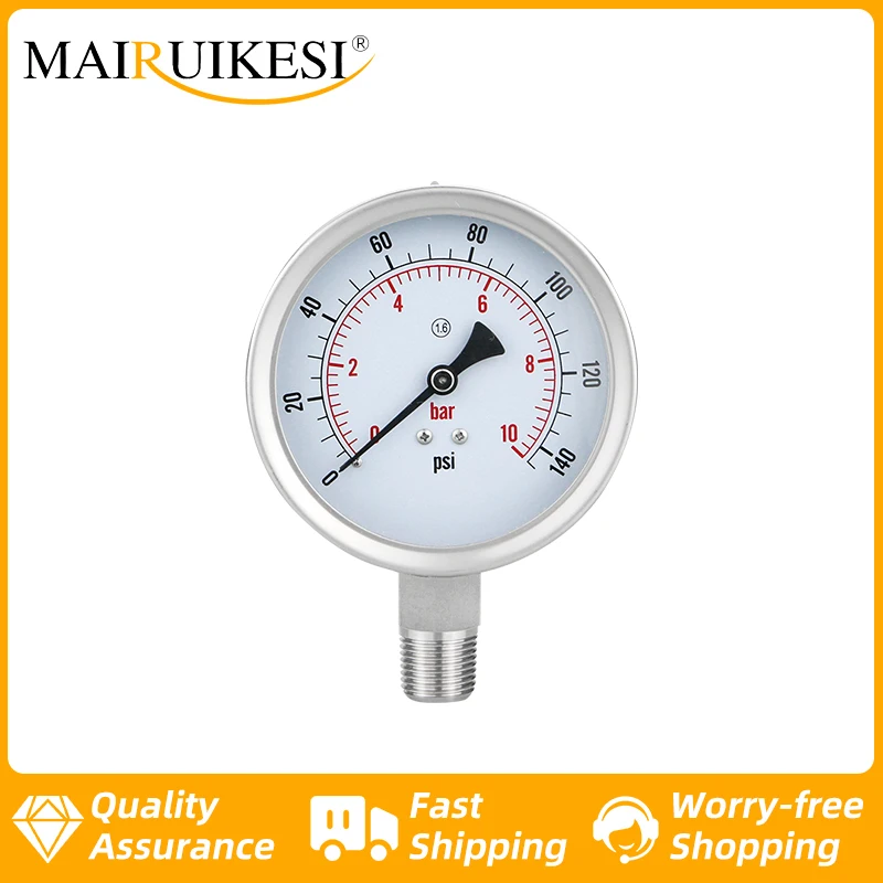 100-5Mm-Manometer-Tank-Filter-Water-Druk-Wijzerplaat-Hydraulische ...