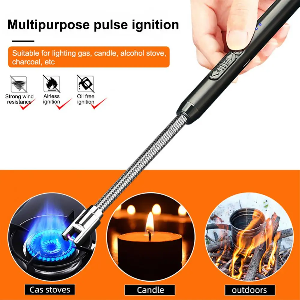 Windproof BBQ Lighter Electric Arc Portable Igniter Outdoor USB ...