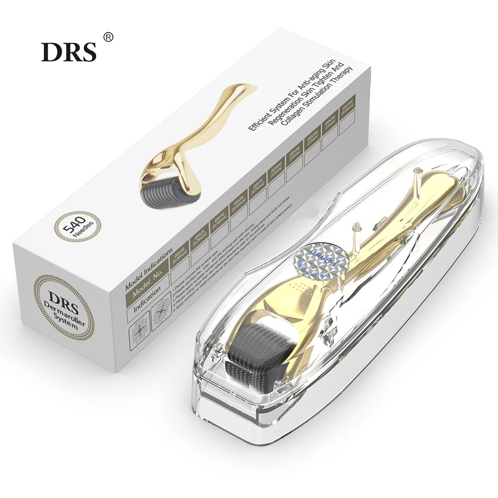 Luxury Golden DRS 540 Derma Roller Micro Needle Mesotherapy 540 Pins ...