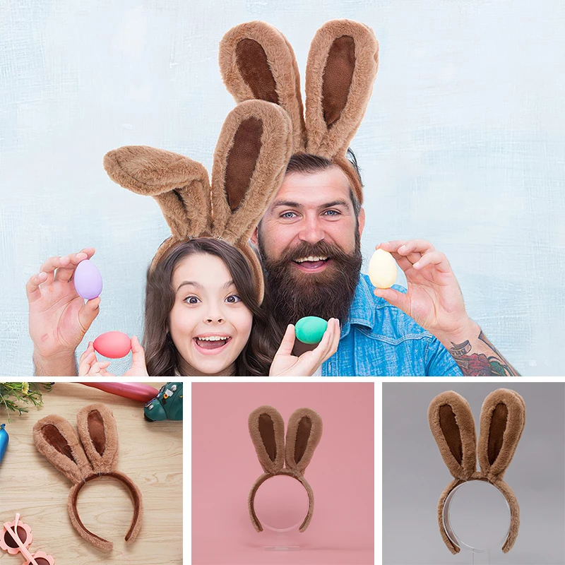 Rabbit Ear Hair Bands Camel Brown Rabbit Ears Hair Accessories Hair ...