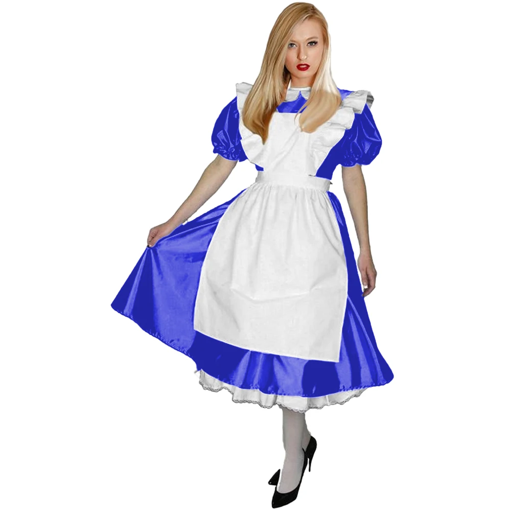 Shiny-PVC-Leather-Lolita-Maid-Uniforms-Peter-Pan-Collar-French-Maid ...