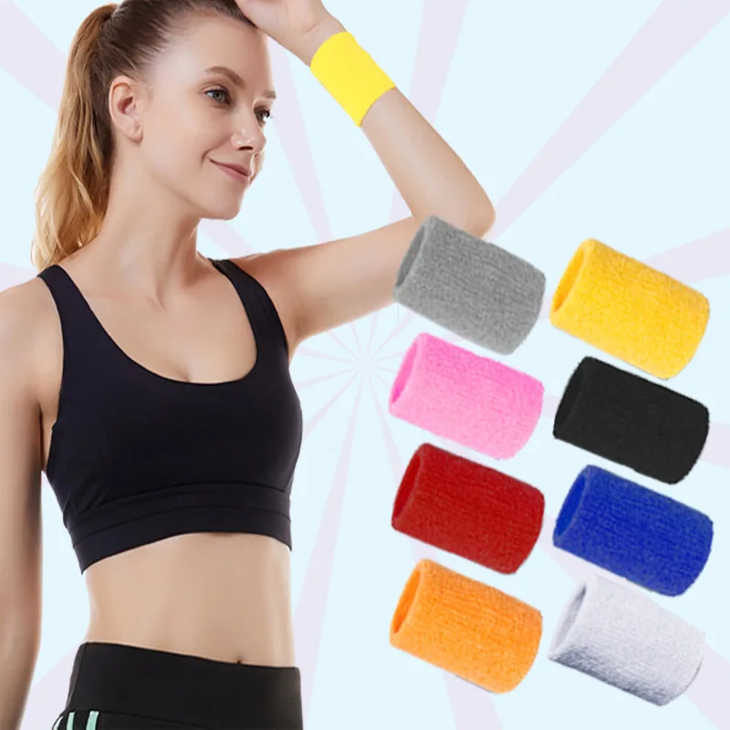 1pc-Cotton-Wristband-Solid-Color-Breathable-Compression-Wrist-Support ...