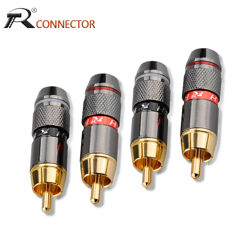 20pcs-10pairs-High-Quality-RCA-Male-Plug-Adapter-Wire-Connector-Support ...