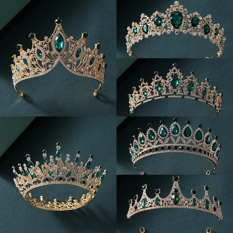 A-Baroque-Elegant-Gold-green-color-Tiara-Full-Of-Charming-Atmosphere ...