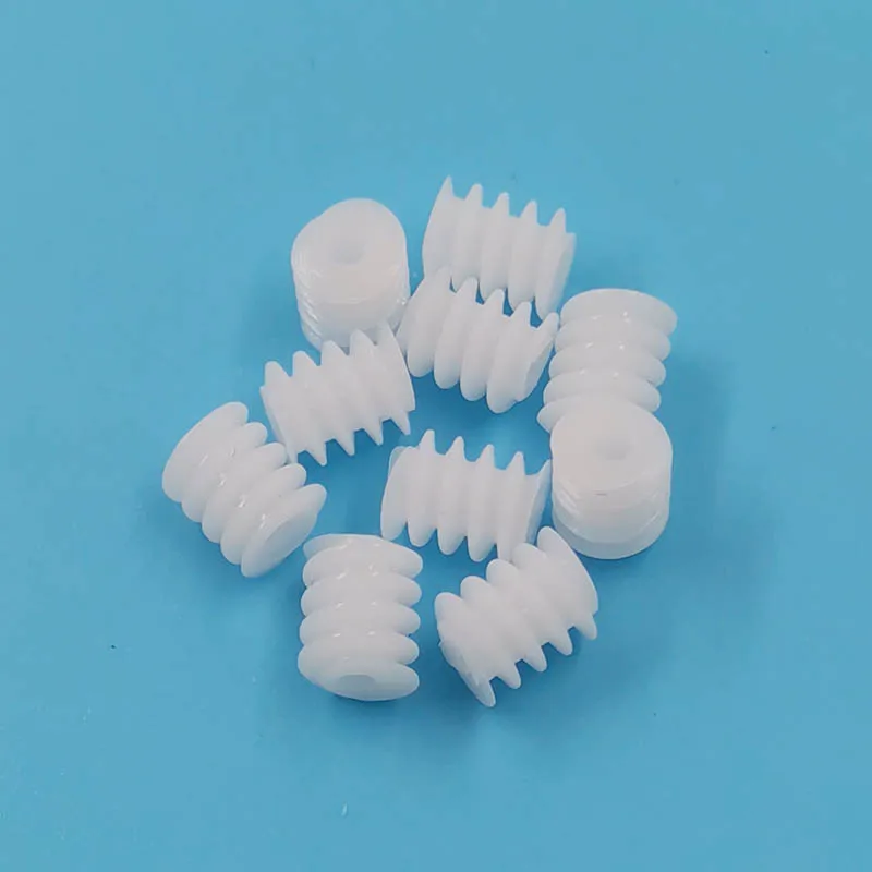 6x7mm Worm Pinion Module 0.5M POM Plastic Helical Gears 2mm Hole DIY ...
