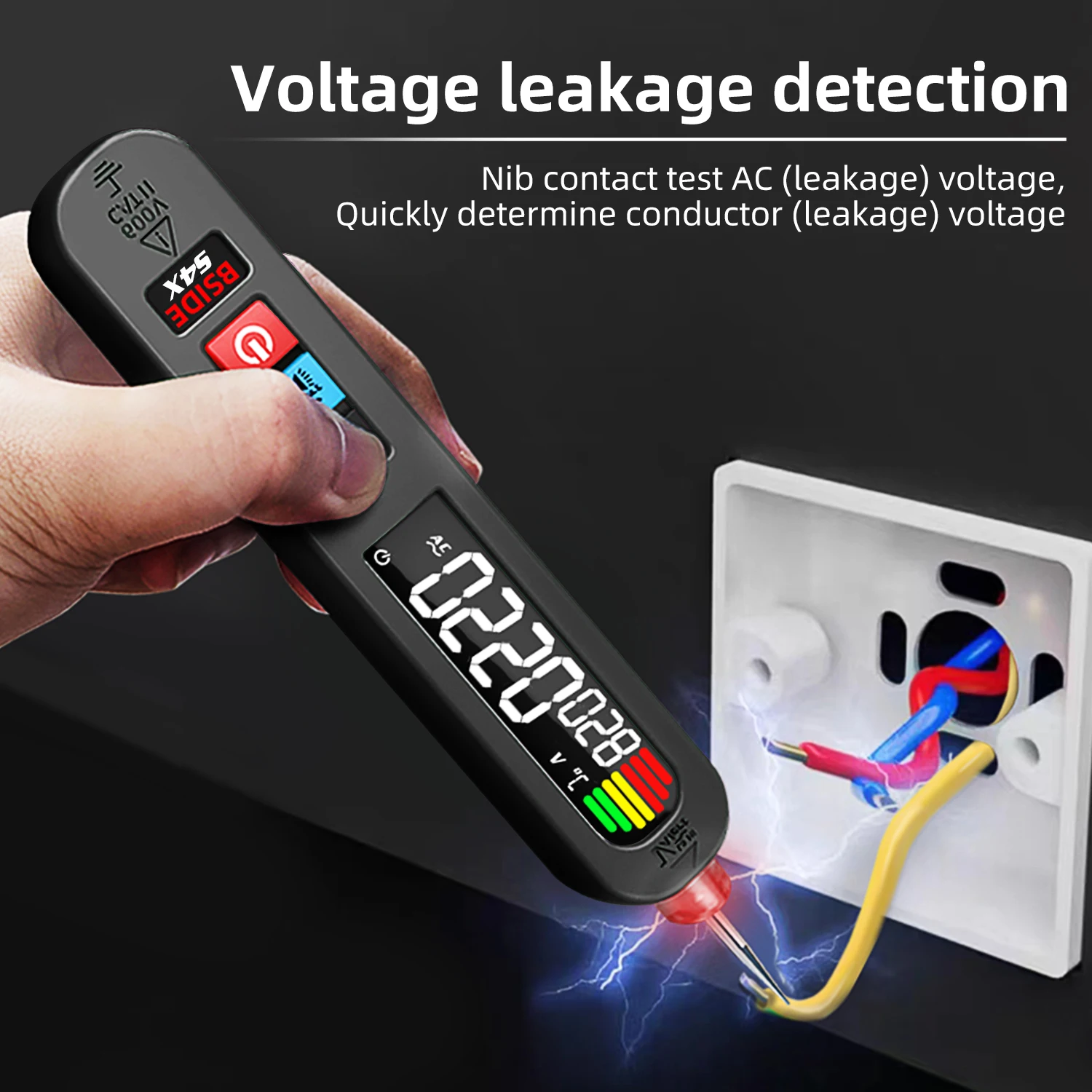BSIDE NEW Voltage Tester Pen 12V-300V Recharge Non-Contact Detection ...