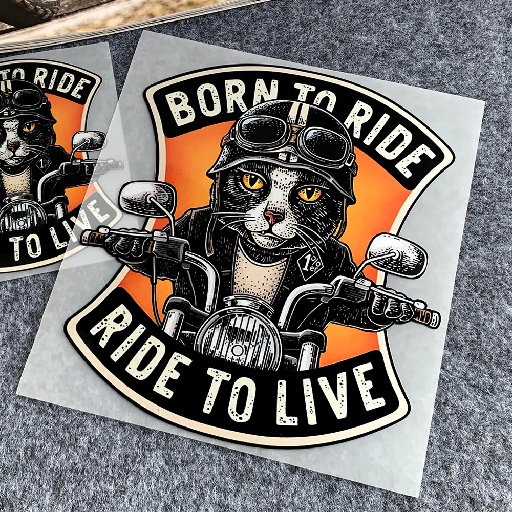Cool-Cat-Rider-Motorcycle-Scooter-Locomotive-Retro-Reflective-Car ...