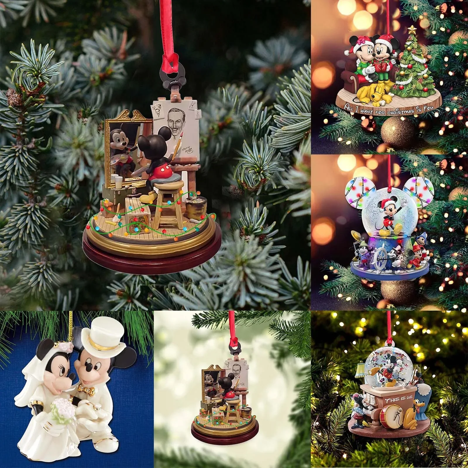 Liontin-pohon-Natal-Disney-liontin-Dekorasi-Kreatif-Mickey-dan-Minnie ...