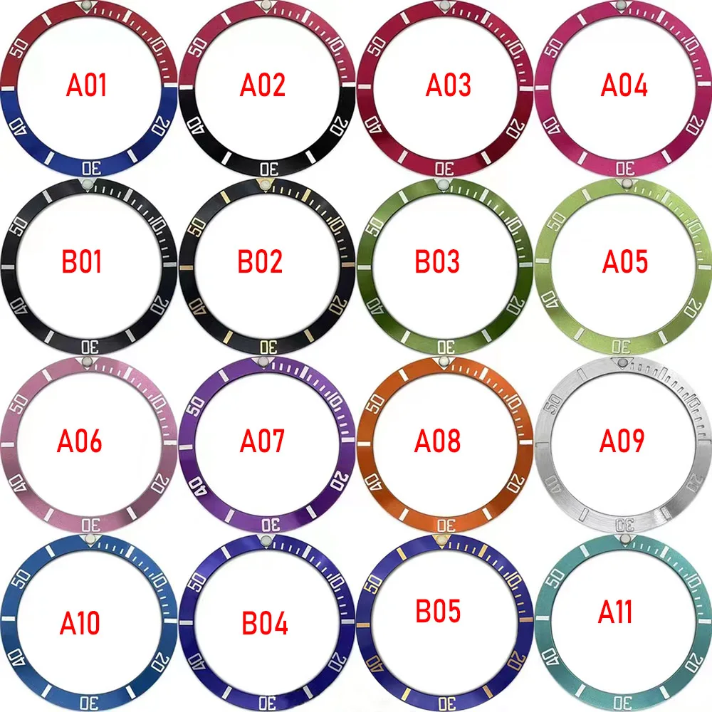 38mm-30-6mm-Red-Blue-Purple-Green-Aluminum-Bezel-Ring-Sloping-Watch ...