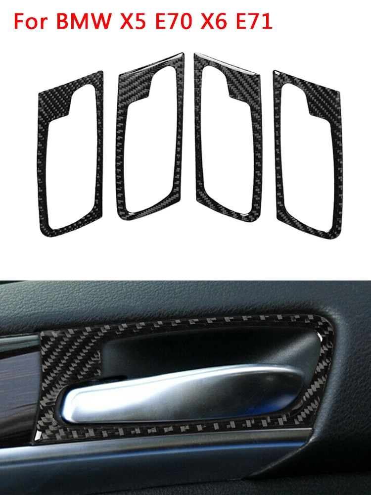 4pcs Car Interior Door Handle Panel Cover Trim Bowl Frame For BMW X5 ...