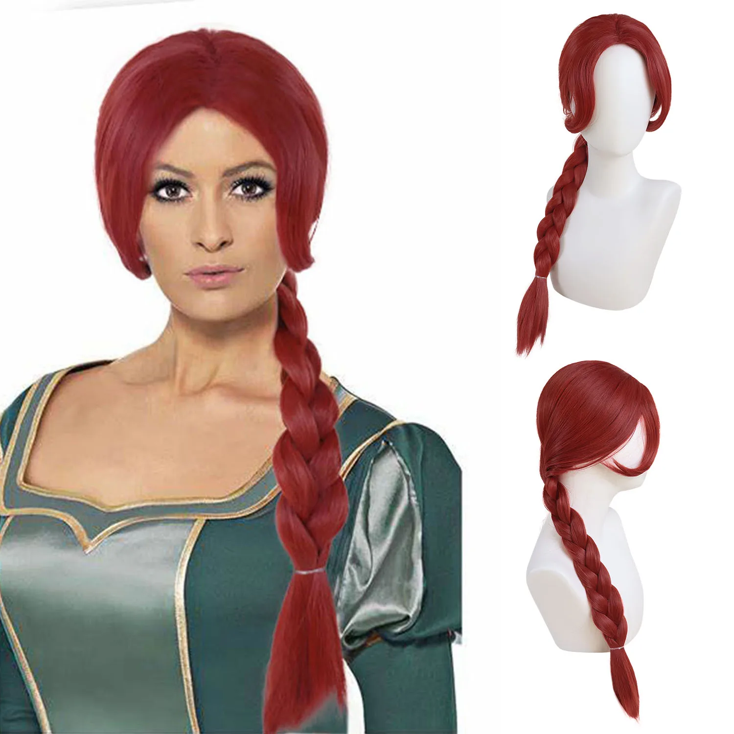 Synthetic-Hair-Long-Braided-Reddish-Brown-Heat-Resistant-Costume-Wig ...