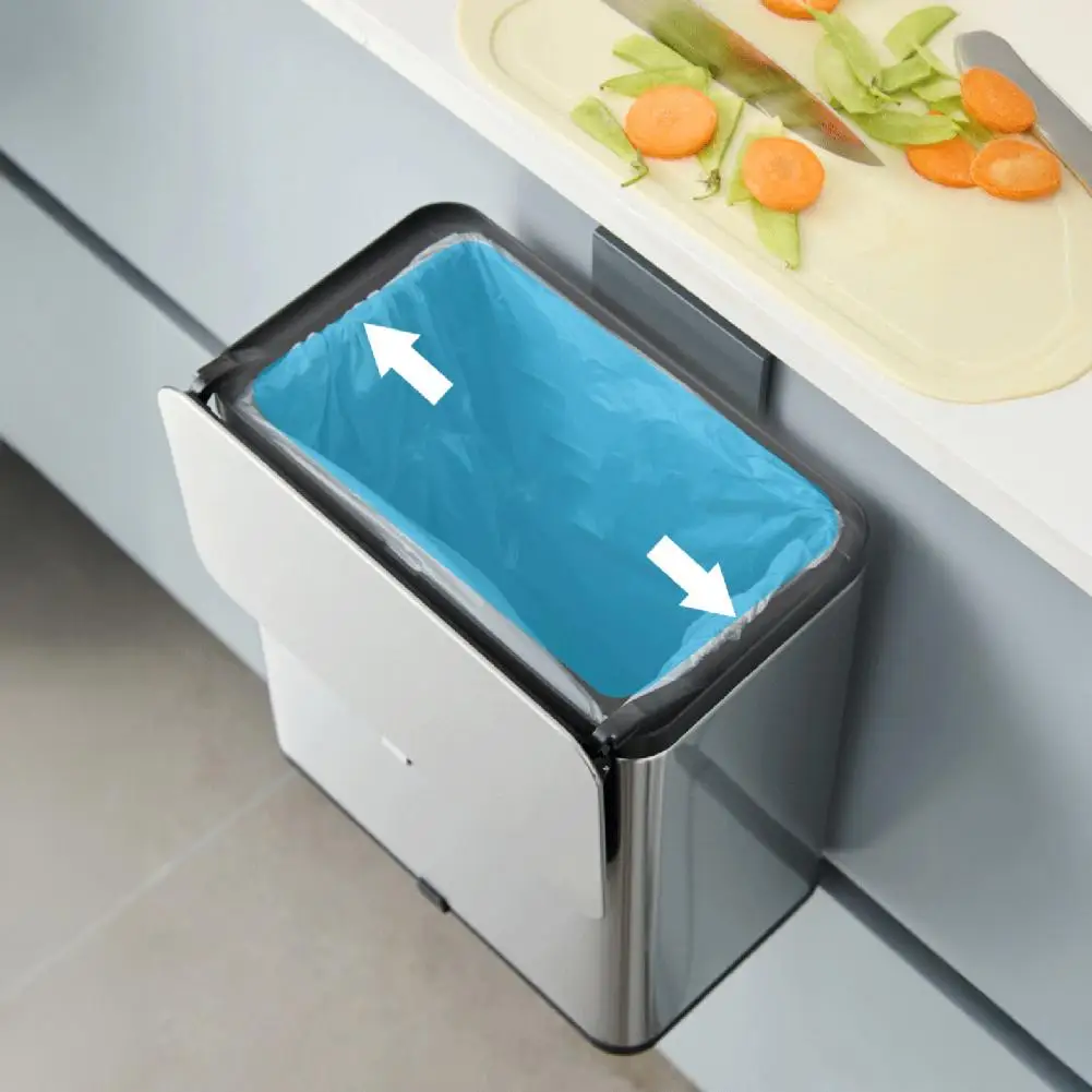 0.8 Gallon Kitchen Compost Bin Hanging Garbage Can with Lid Stainless ...