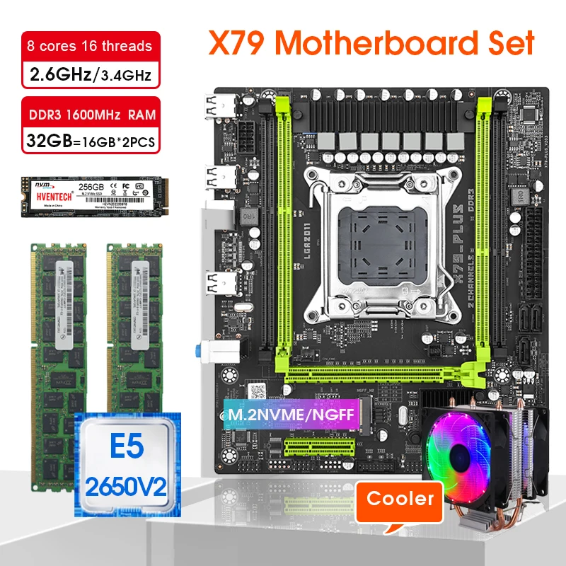 X79-Motherboard-LGA-2011-KIT-With-Xeon-E5-2650V2-CPU-And-32GB-2-16GB ...