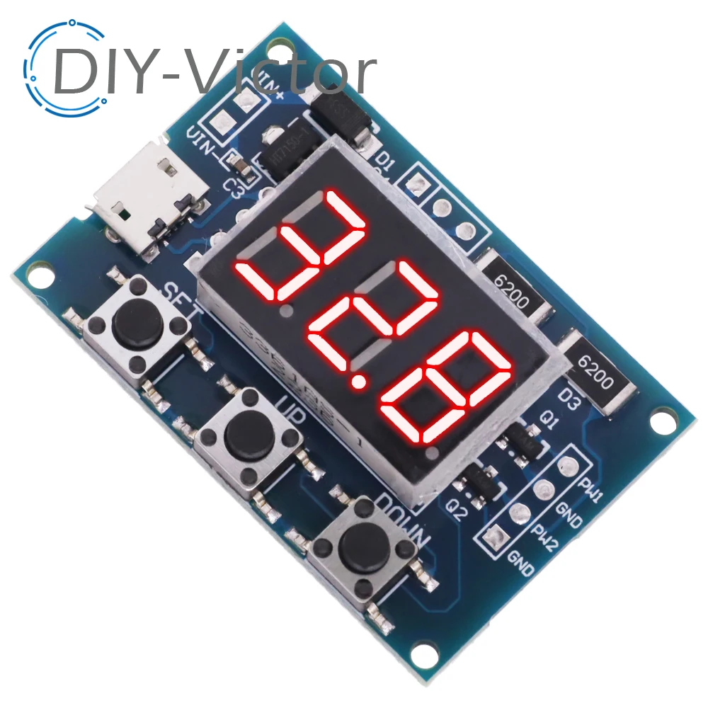 Micro USB DC 2CH Adjustable PWM Signal Generator Duty Cycle Pulse ...