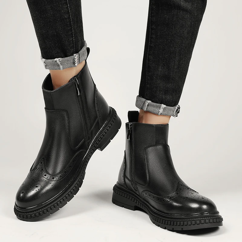 Luxury-Chelsea-Boots-Genuine-Leather-Men-s-Ankle-Boots-High-Grade ...