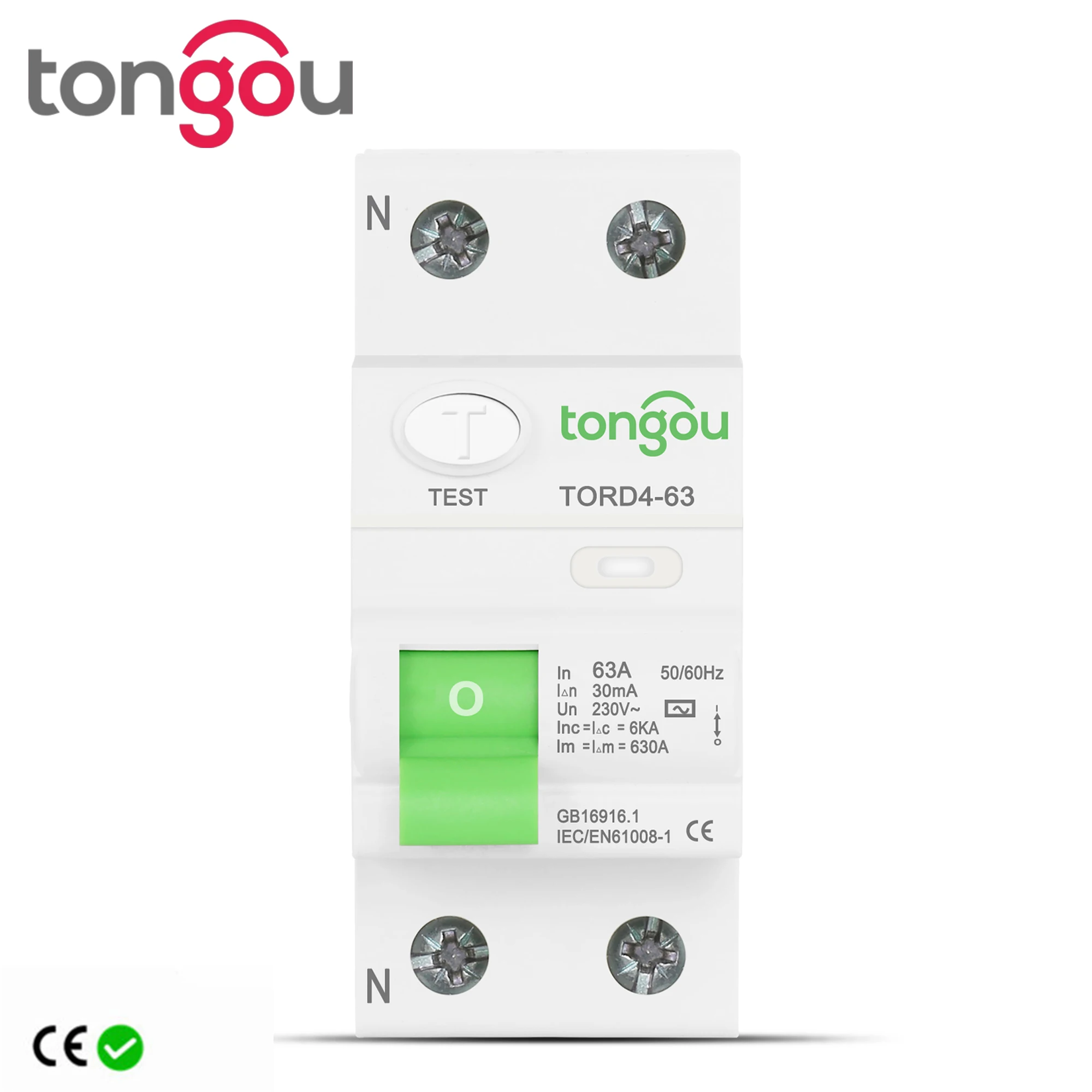 TONGOU-Disjoncteur électromagnétique à courant résiduel, type CA, RCCB ...