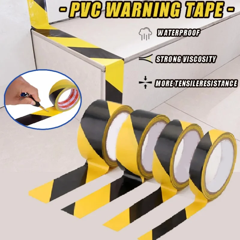 48mm-x-33M-Black-Yellow-Hazard-Warning-Safety-Stripe-Tape-Ideal-For ...