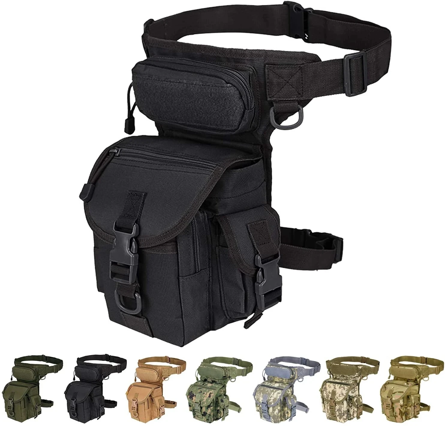 Tactical-Molle-Drop-Leg-Bag-Military-Waist-Fanny-Pack-Hunting-Thigh ...
