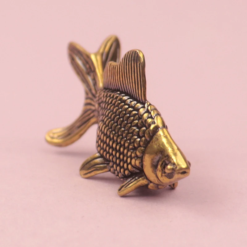 New 1PC Goldfish Figurines Retro Brass Lucky Animal Statue Ornament ...