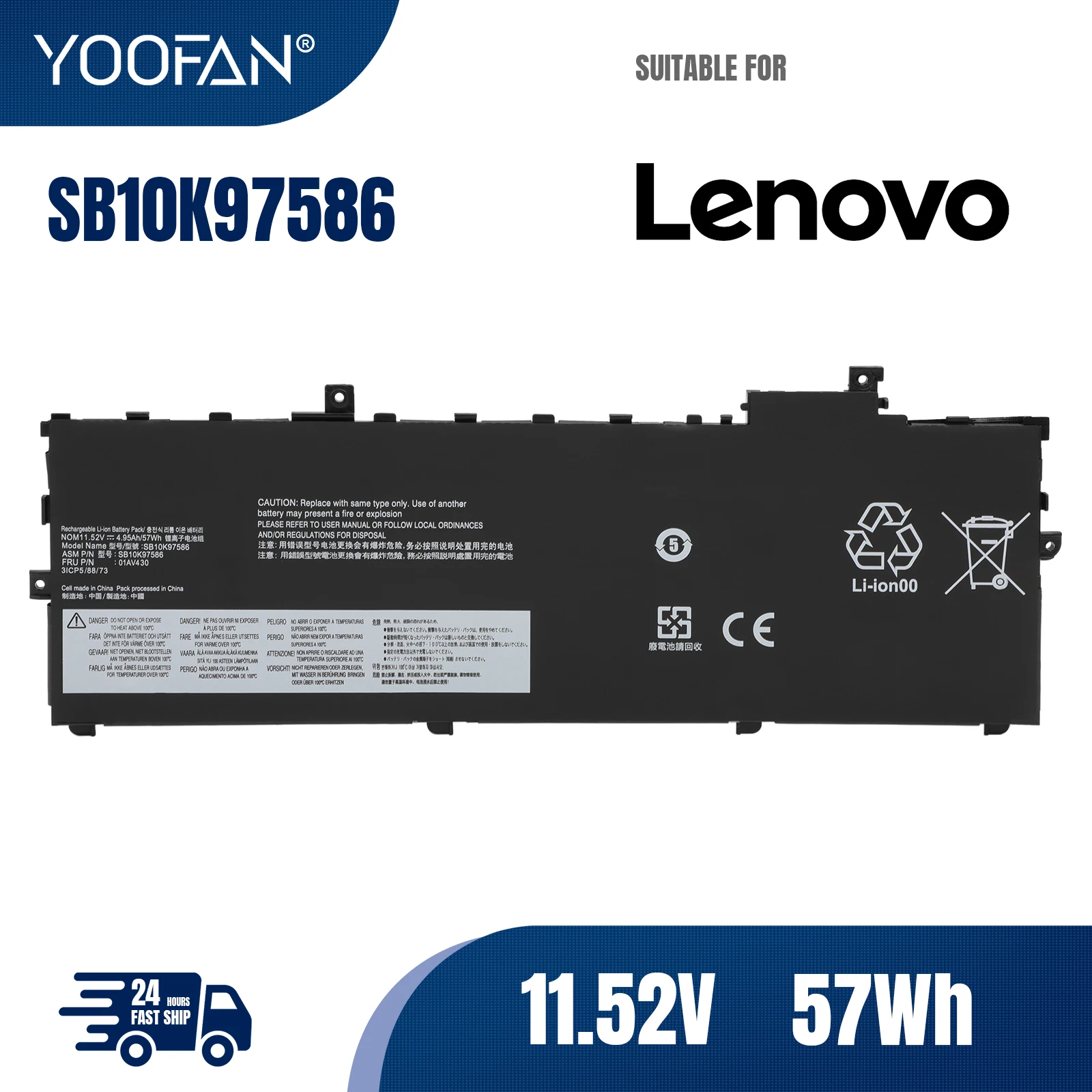 YOOFAN-01AV494-01AV430-Battery-For-Lenovo-Thinkpad-X1-Carbon-5th-2017 ...