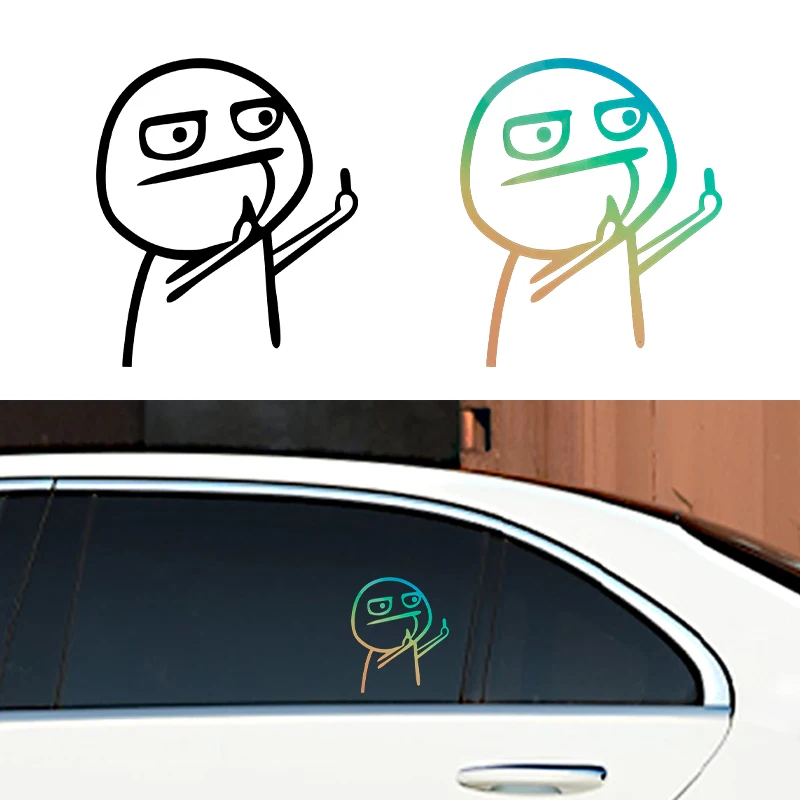 G001-10-2x12cm-Creative-Funny-Middle-Finger-Reflective-Sticker-Bike-Car ...