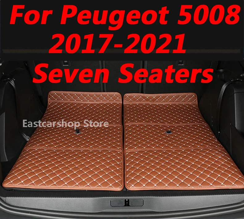For Peugeot 5008 Seven Seaters Car Rear Trunk Mat Cargo Boot Liner Rear ...