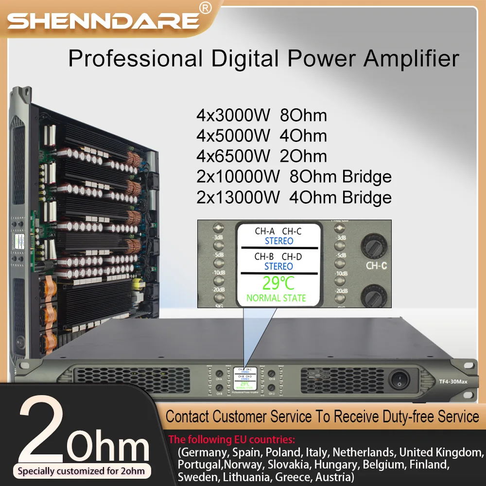 ShennDare-TF4-30Max-Professional-4-channel-Power-amplifier-1U-4x3000W ...