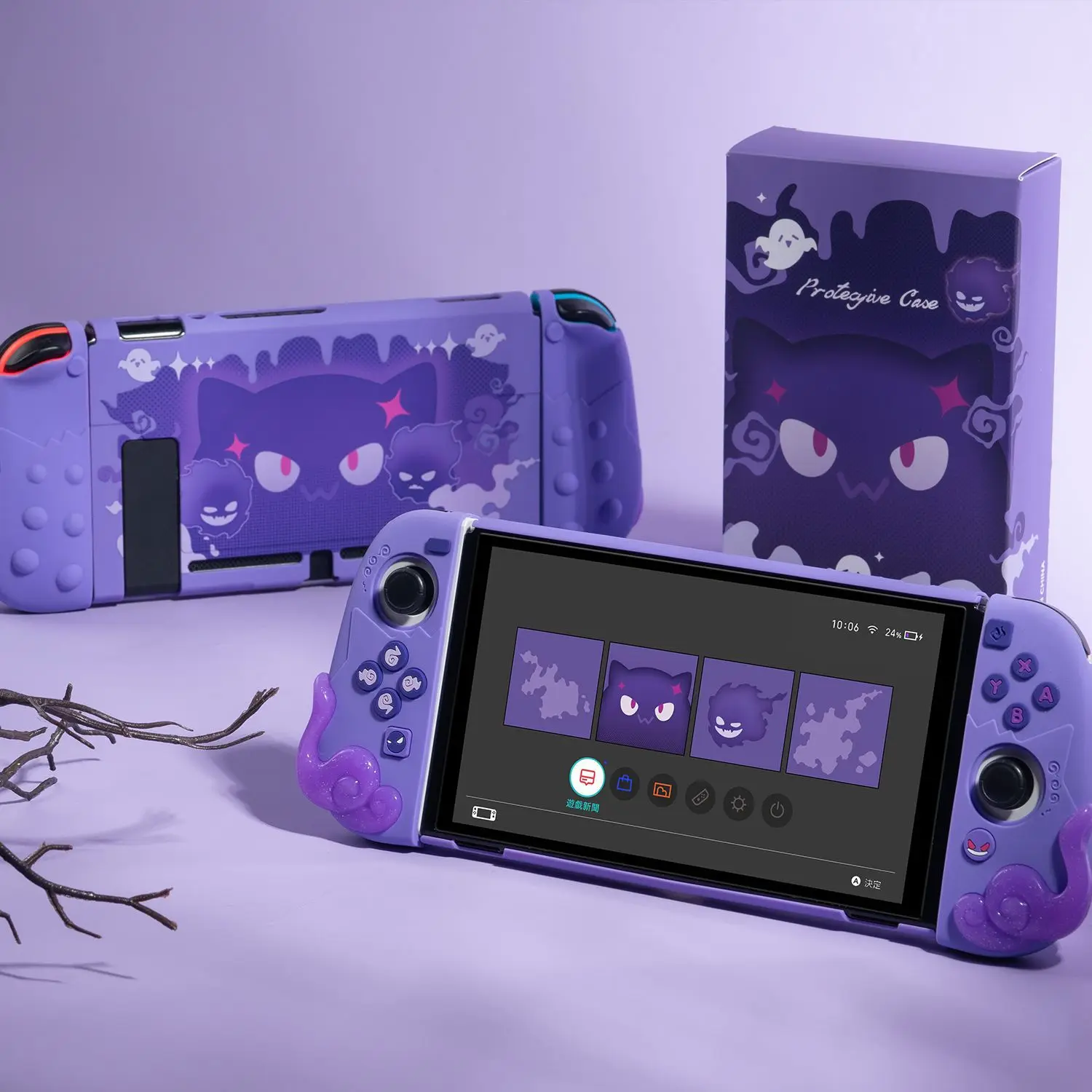 Purple Devil Ghost Hard Case Crystal Shell Protector For Nintendo ...