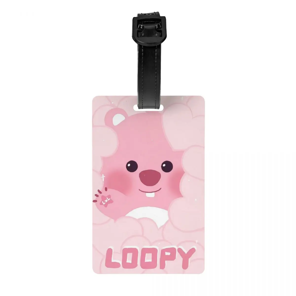 Pink-Loopy-Luggage-Tag-Cute-Cartoon-Suitcase-Baggage-Privacy-Cover-Name ...