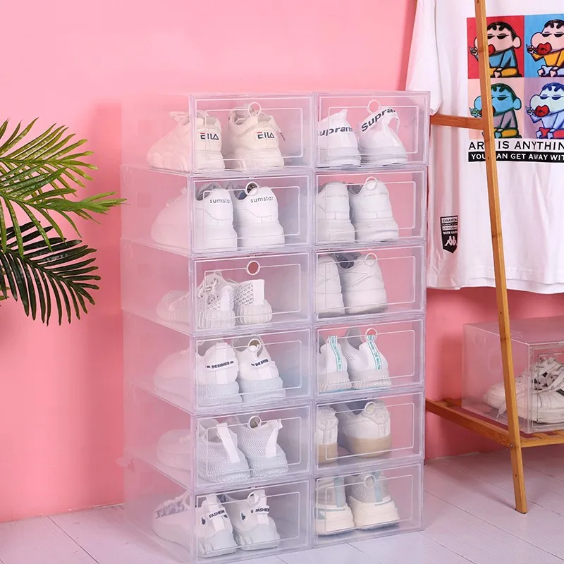 Foldable-Transparent-Sports-Shoe-Box-Shoes-Organizers-PP-Plastic ...