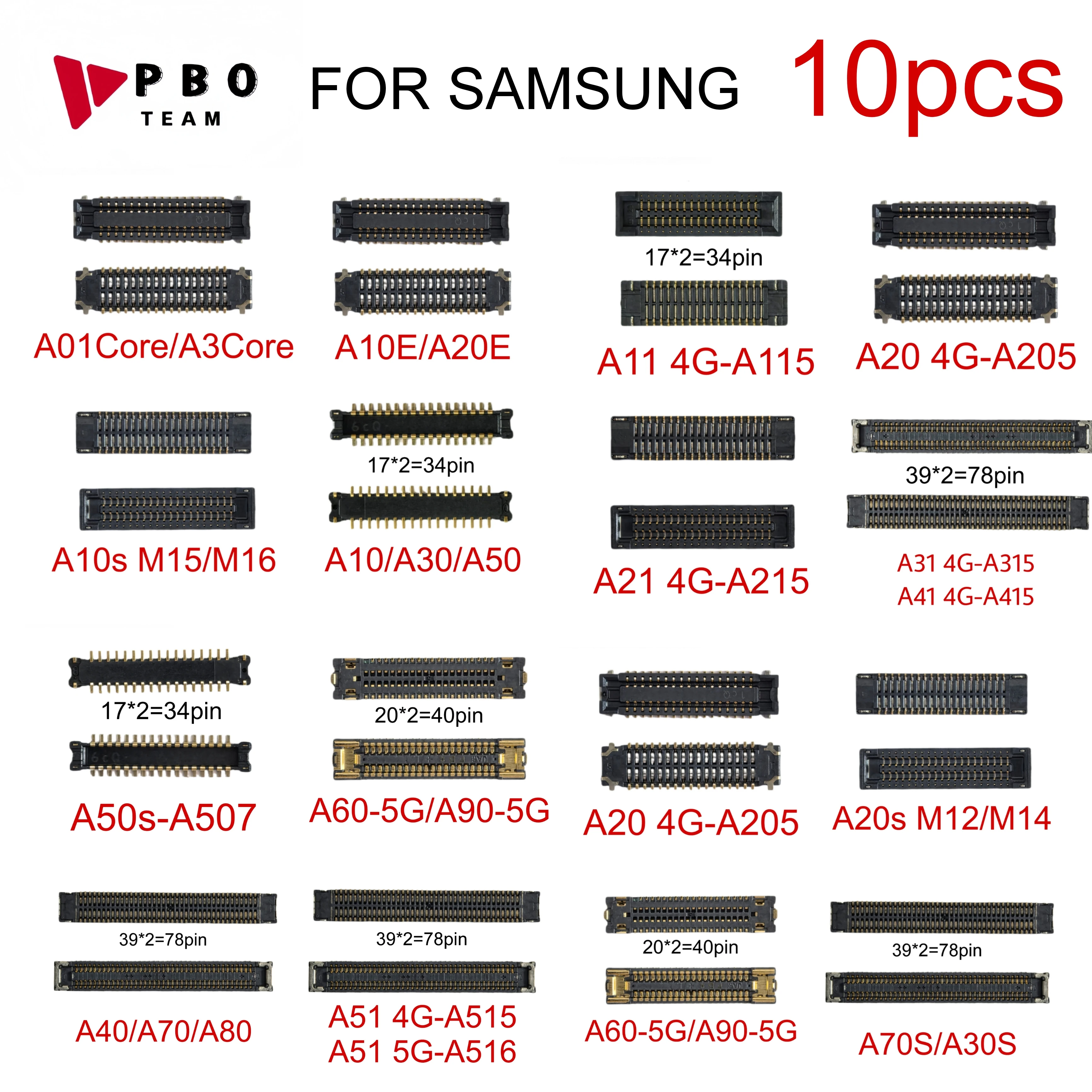 10pcs LCD Display Screen Flex FPC Connector Port For Samsung Galaxy A50 ...