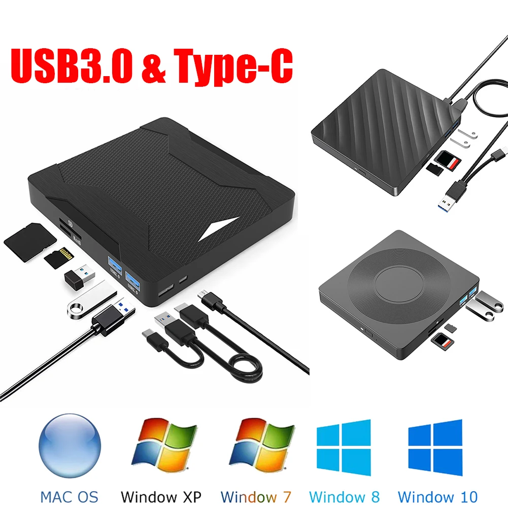 Usb-3-0-tipo-c-cd-dvd-drive-externo-unidades-pticas-gabinete-caso-dvd ...
