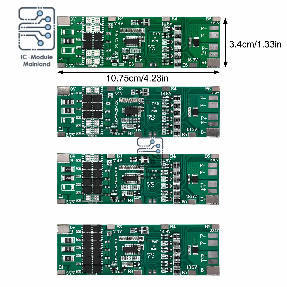 Carte-de-protection-de-batterie-au-lithium-7S-24V-10A-15A-20A-30A-BMS ...