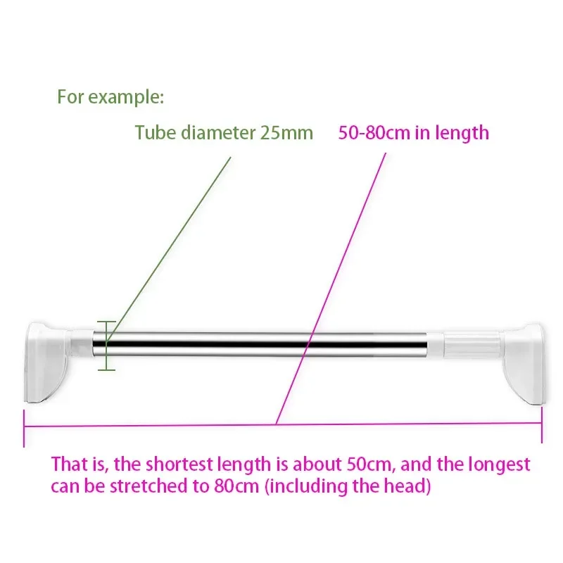 Adjustable Telescopic Rod Stainless Steel Clothes Rail Hanger Rod ...