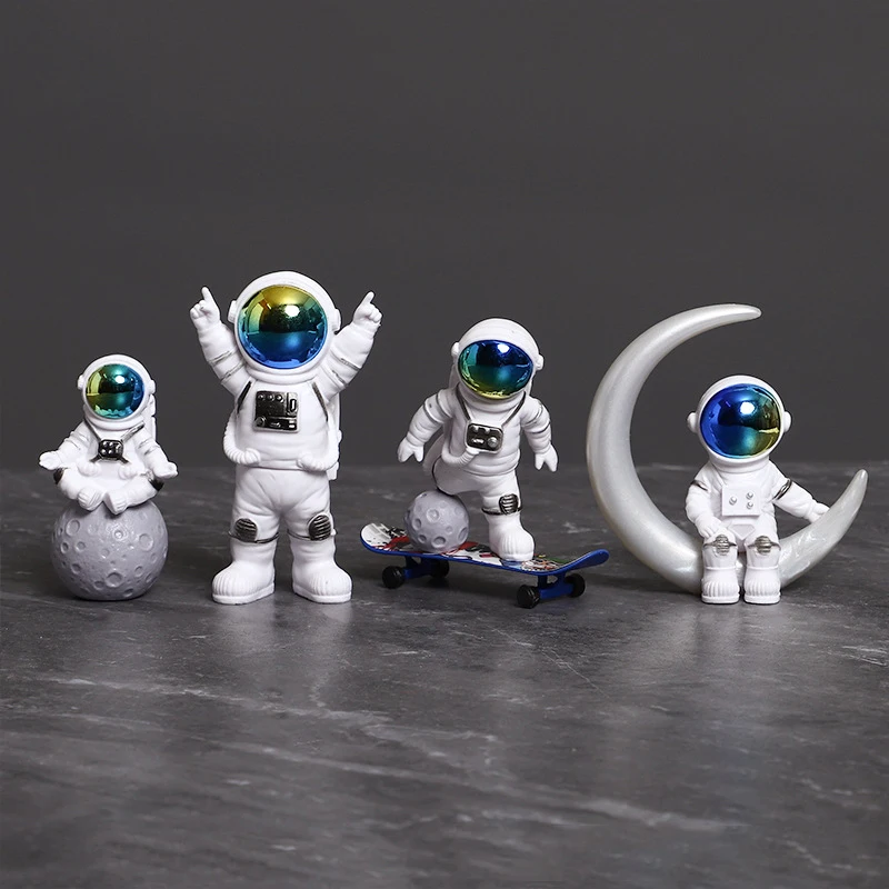 4 pcs Astronaut Figure Statue Figurine Spaceman Sculpture Home ...