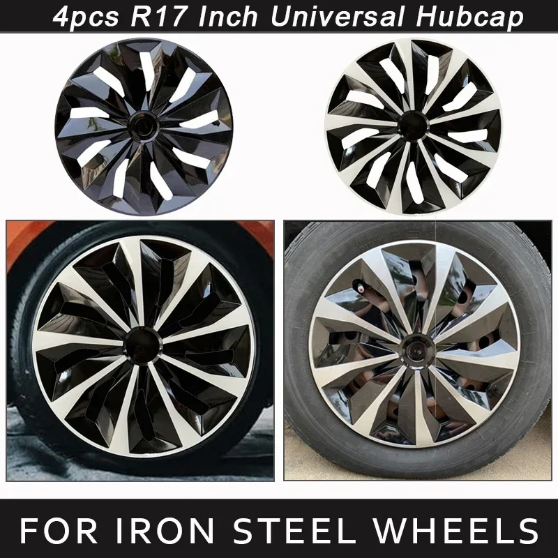 4PCS-Universal-Wheel-Cover-R17-Inch-Hubcap-Replacement-Hub-Caps-Wheel ...