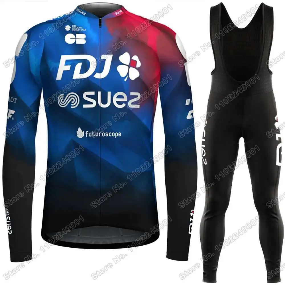 2024-Team-FDJ-SUEZ-Cycling-Jersey-Set-Winter-Autumn-Unisex-Cycling ...