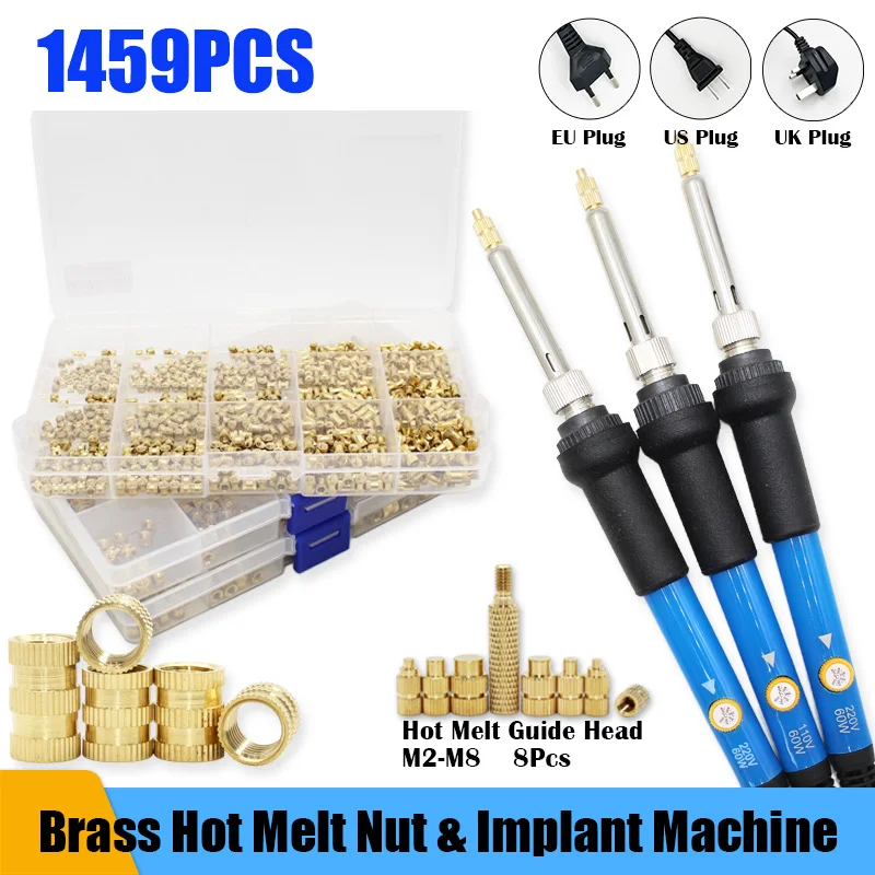 M2-M3-M4-M5-M6-M8-Soldering-Iron-Tip-Heat-Brass-Insert-Nut-Threaded ...
