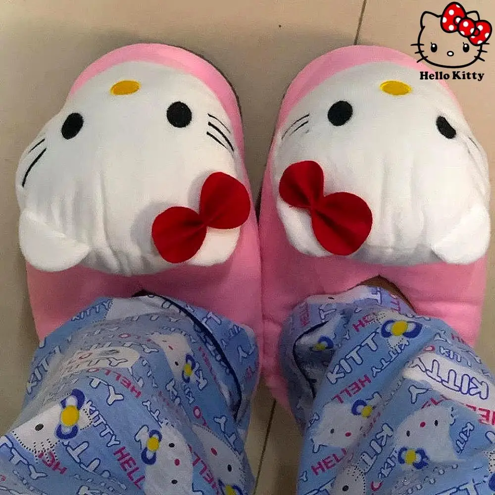 Sanrio-Hello-Kitty-Cotton-Slippers-Y2K-Kawaii-Anime-Winter-Warm-Soft ...
