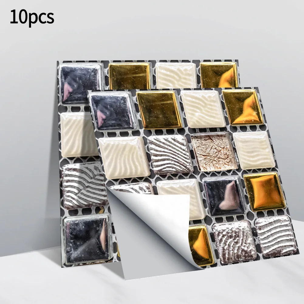 10pcs-10x10cm-Wall-Sticker-Home-Decor-3d-Pvc-DIY-Self-Adhesive-Sticker ...