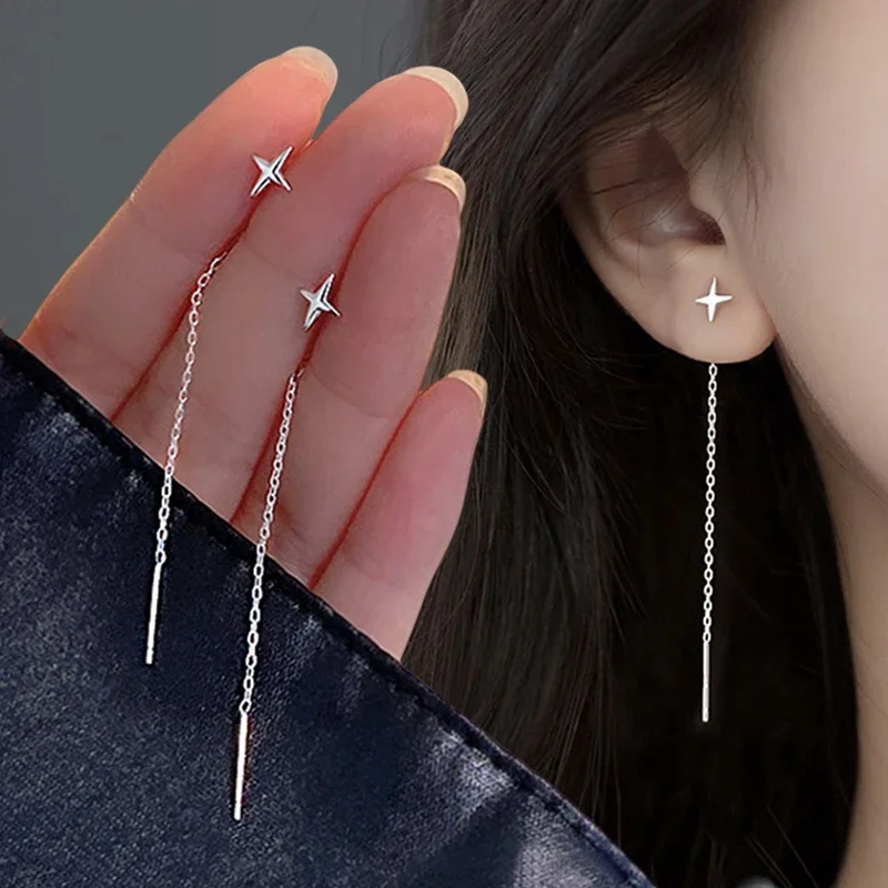 Trend-Stainless-Steel-Long-Wire-Tassel-Thread-Chain-Star-Pendants-Drop ...