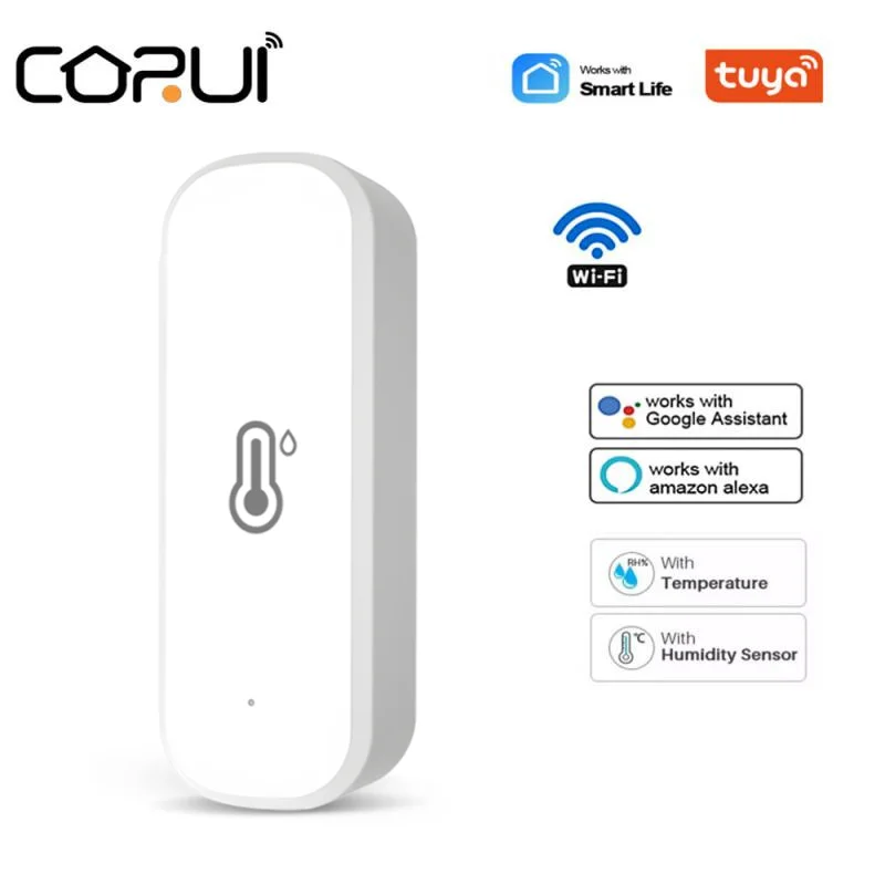 CORUI WIFI Zigbee Smart Temperature And Humidity Sensor Battery Powered ...