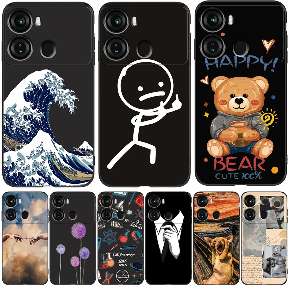 Case-For-ITEL-P40-Silicon-Phone-Back-Cover-black-tpu-case-dog-cat ...
