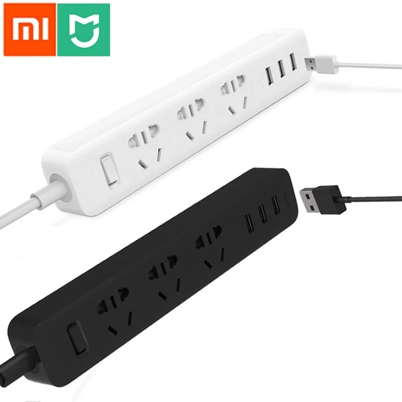 In Stock Xiaomi Mi Home Power Strip Electrical Socket 3/5 Ports 3 USB ...