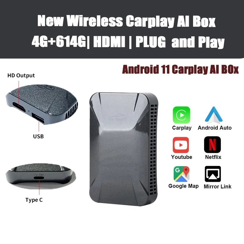 2022 android 11 carplay ai caixa de carro sem fio android automático 4 ...