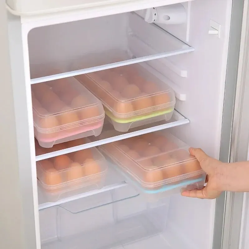 15-grid-Portable-Kitchen-Egg-Box-Multi-partition-Fridge-Storage-Box-Lid ...