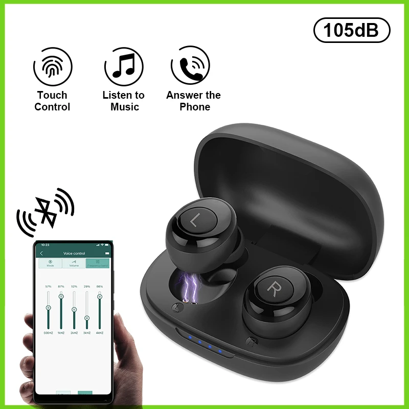 Bluetooth Hearing Aids Rechargeable Hearing Aid Digital CIC Severe ...