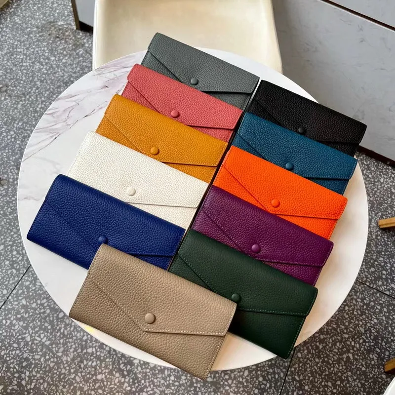 Long Wallet Genuine Leather Ladies | Orange Women Wallet Leather - New ...