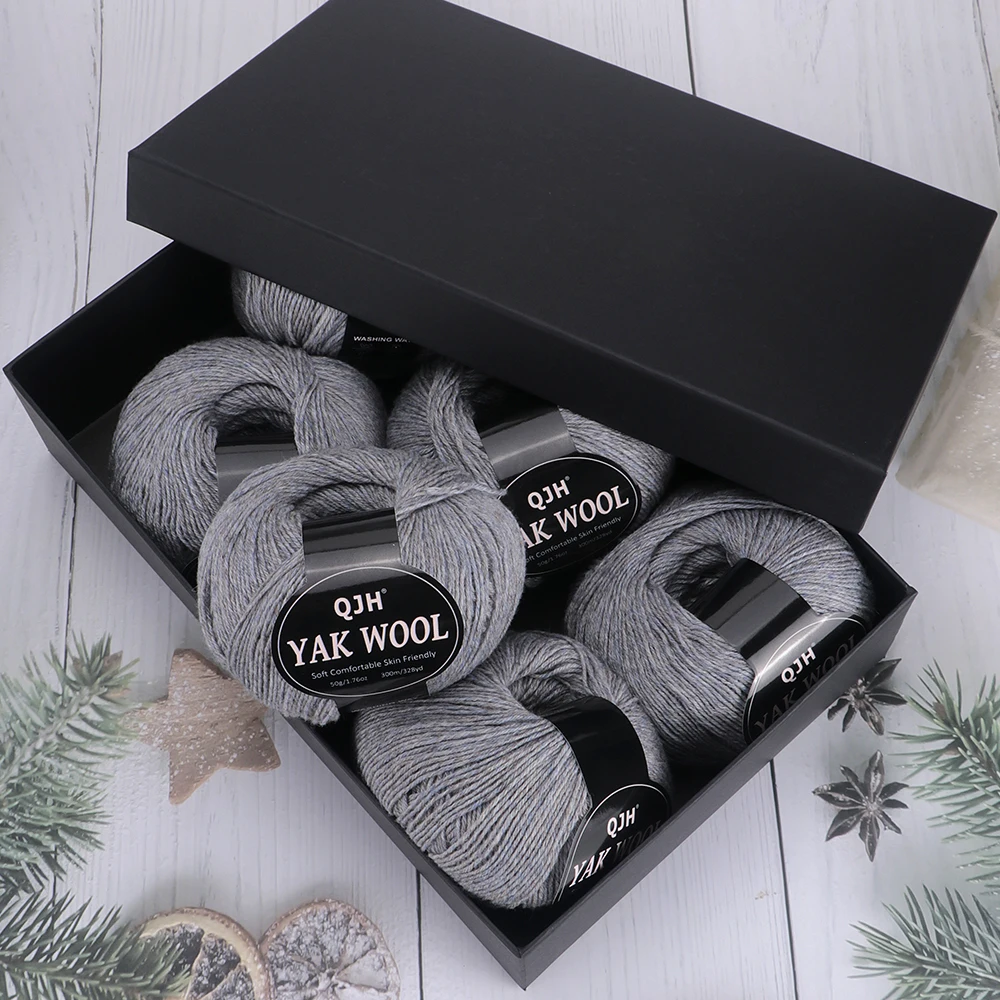 300g Luxury Yak Wool Yarn with Gift Box, DIY Hand Crochet/Knit Yarn for ...