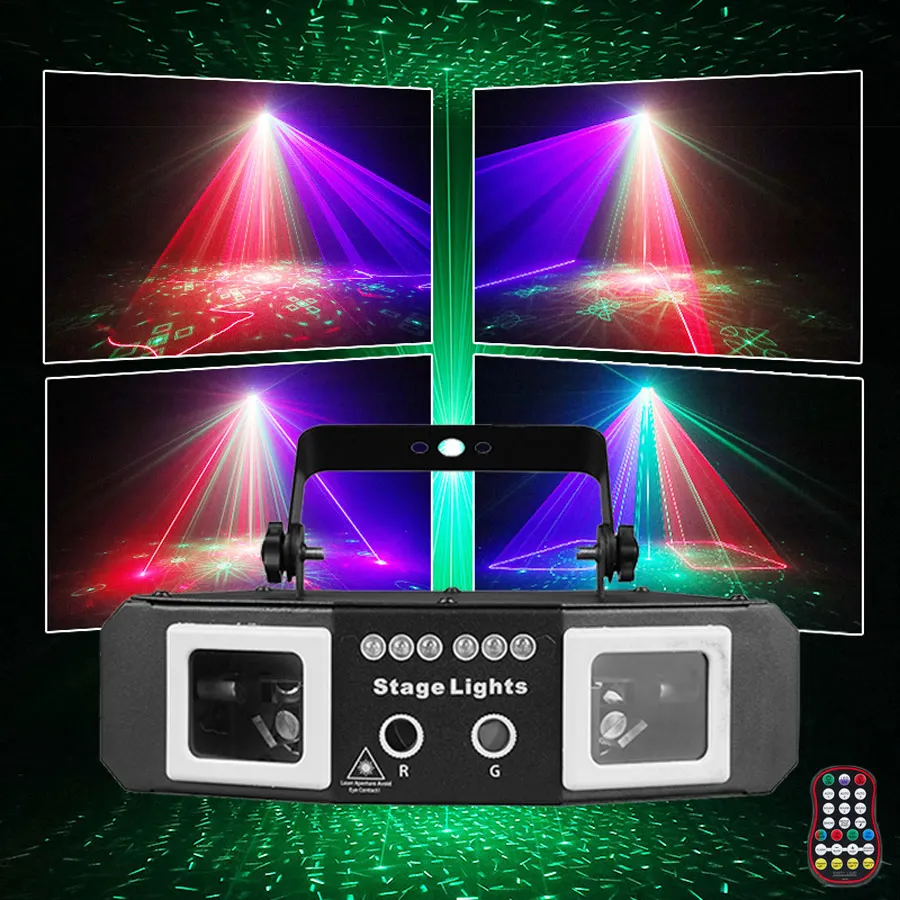 RGB Laser Beam Patterns Projector DJ Disco Light Party Dance KTV LED UV ...